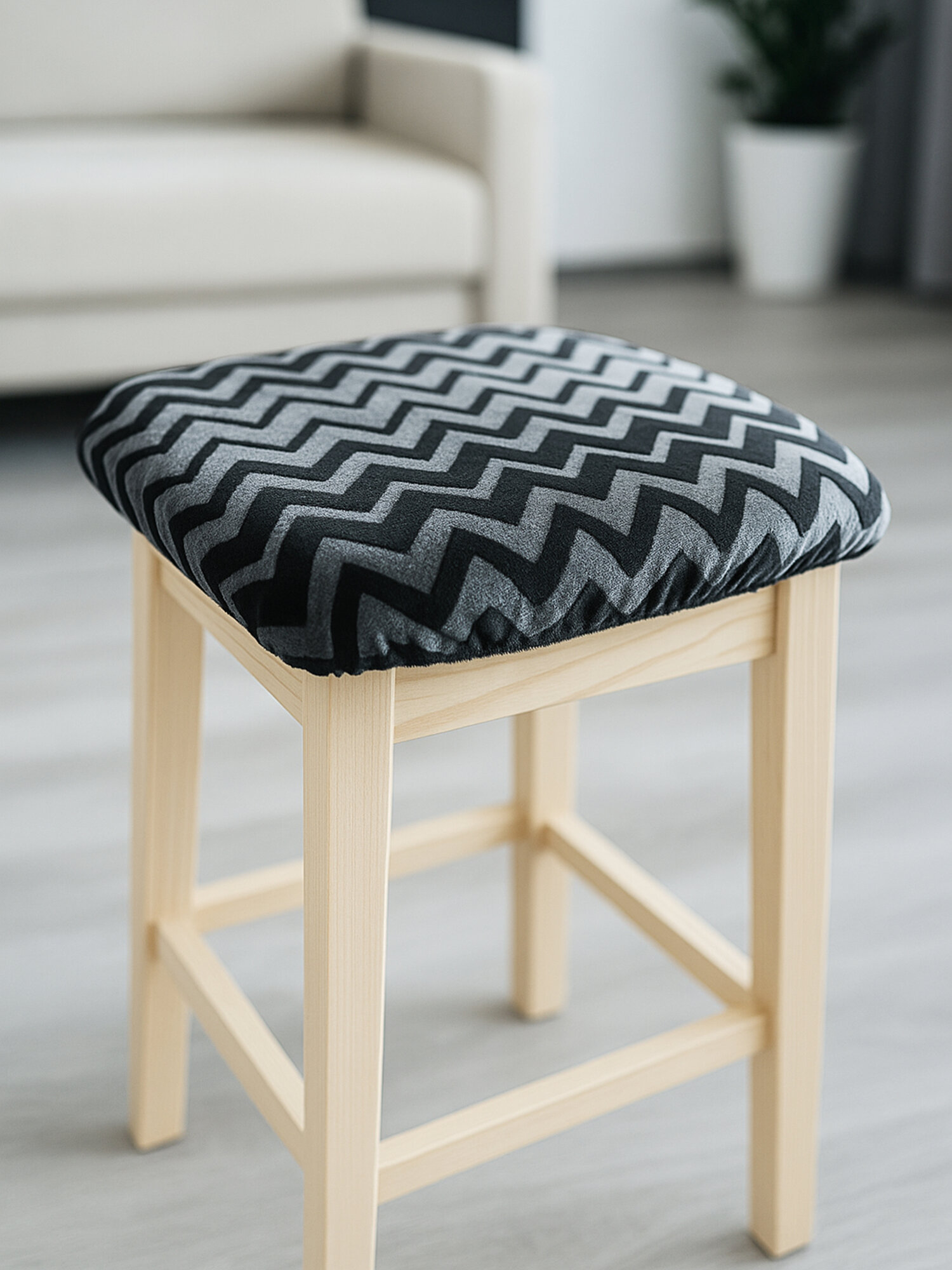 Чехлы на табуретки круглые и квадратные на резинке, набор 4 шт Paola 35х35 см