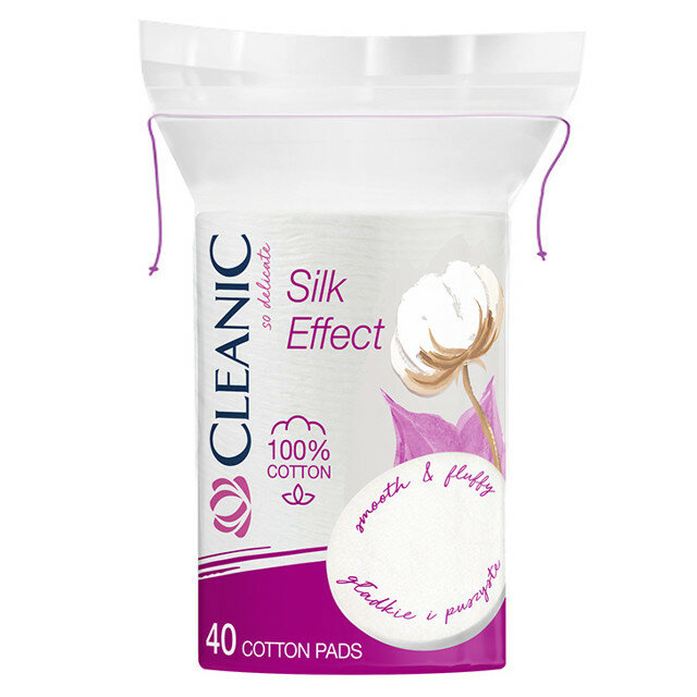 CLEANIC Silk Effect круглые ватные диски 40 шт - для снятия макияжа и ухода за кожей