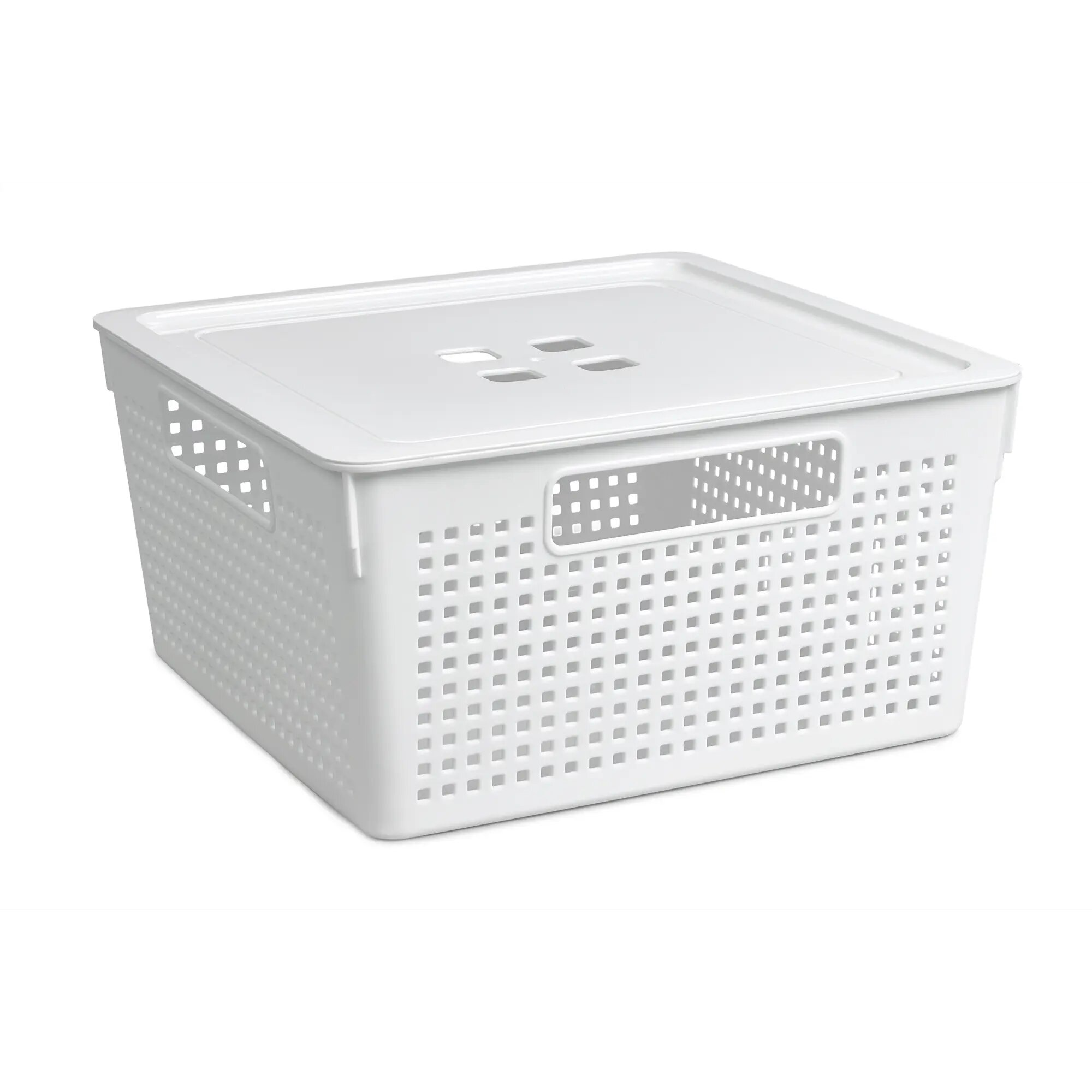 Коробка для хранения квадратная белая 29.4x29.4x15.1 см компактная и функциональная