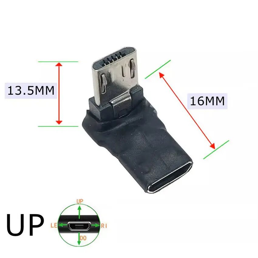 JCD Угловой адаптер Micro USB 1PCS, UP