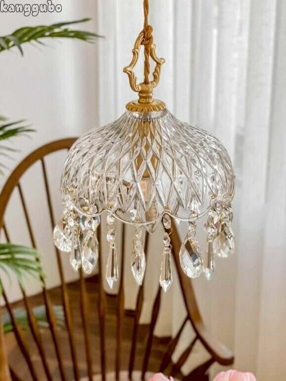 Полностью медная винтажная хрустальная люстра Диаметр 15см*20cm （Хит продаж）