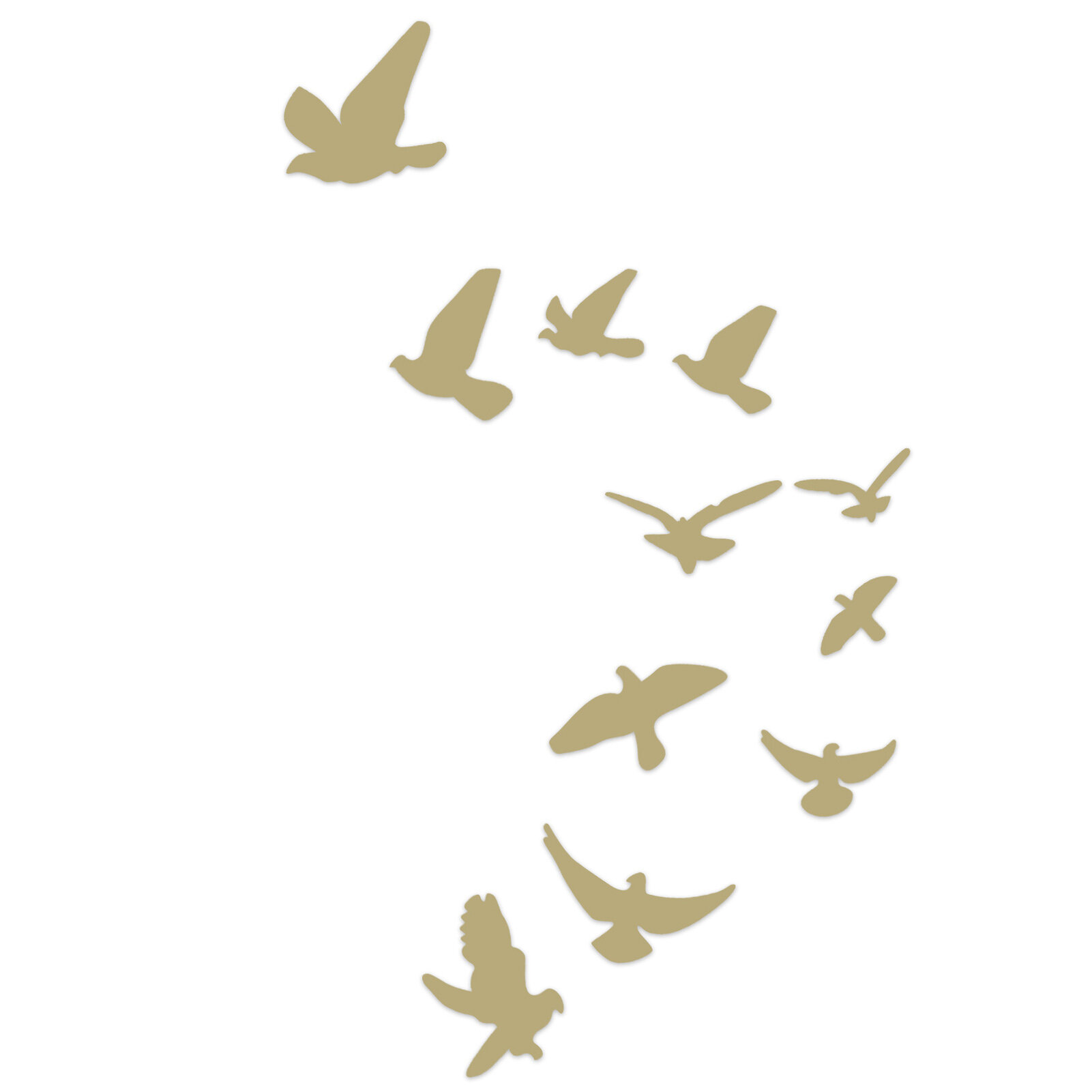 Зеркальная наклейка в форме птицы для украшения стен гостиной и спальни (золотой цвет)