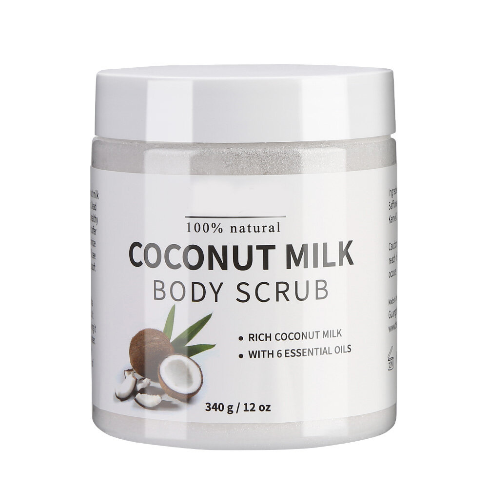 MELAO Pure Body Naturals Отшелушивающий скраб для тела с кокосовым молоком и солью для ванны