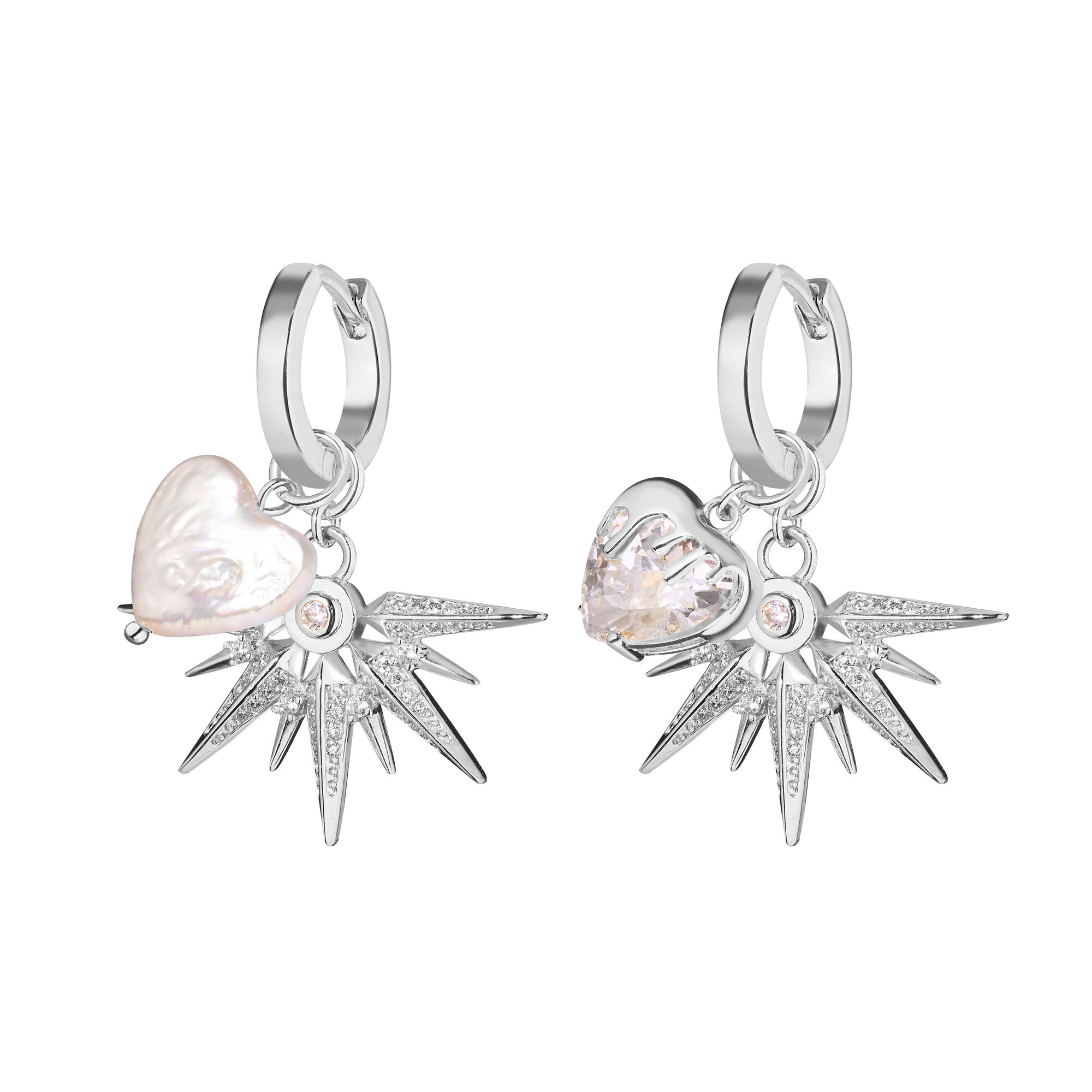 Серьги конго, циркон