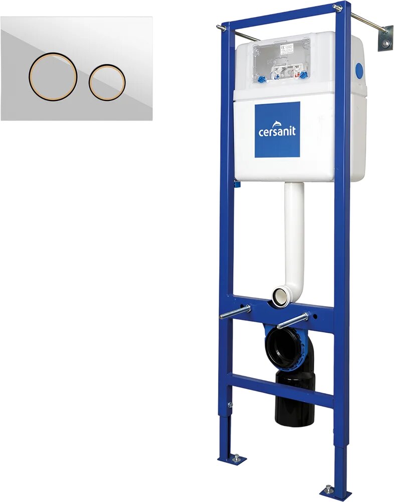 Комплект Инсталляция Cersanit Vector S-IN-MZ-VECTOR / Кнопка Twins 63535 цвет матовый белый