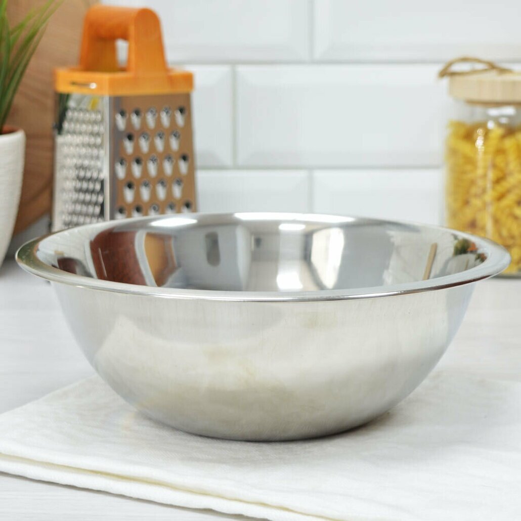 Миска глубокая 'HE4002-24', нержавеющая сталь, диаметр 24см, объем 1,55л