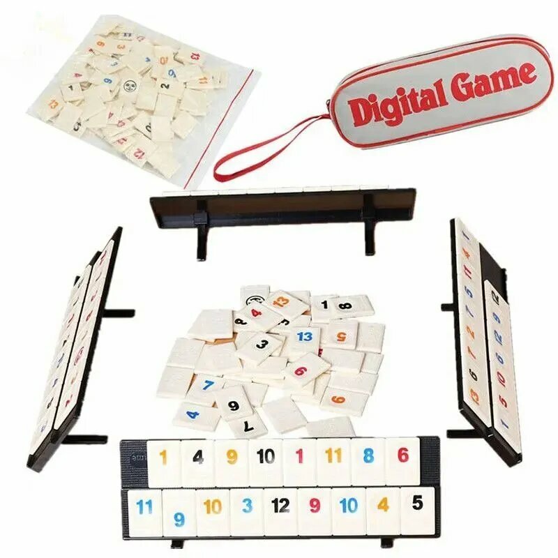 Traveling Portable Israel Mahjong Digital Board Game Rummikub Настольная Игра 2-4 игрока