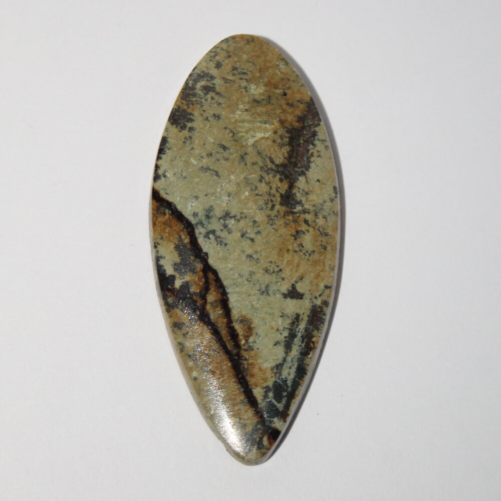 Кабошон змеевик, натуральный камень, 54х24х3 мм, Урал, "True Stones"