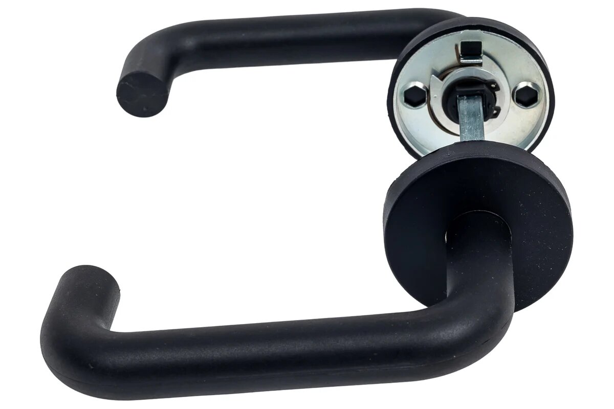 PALIDORE D44-0219 П/П-U123/8х8х120 мм черная дверная ручка с накладкой на цилиндр
