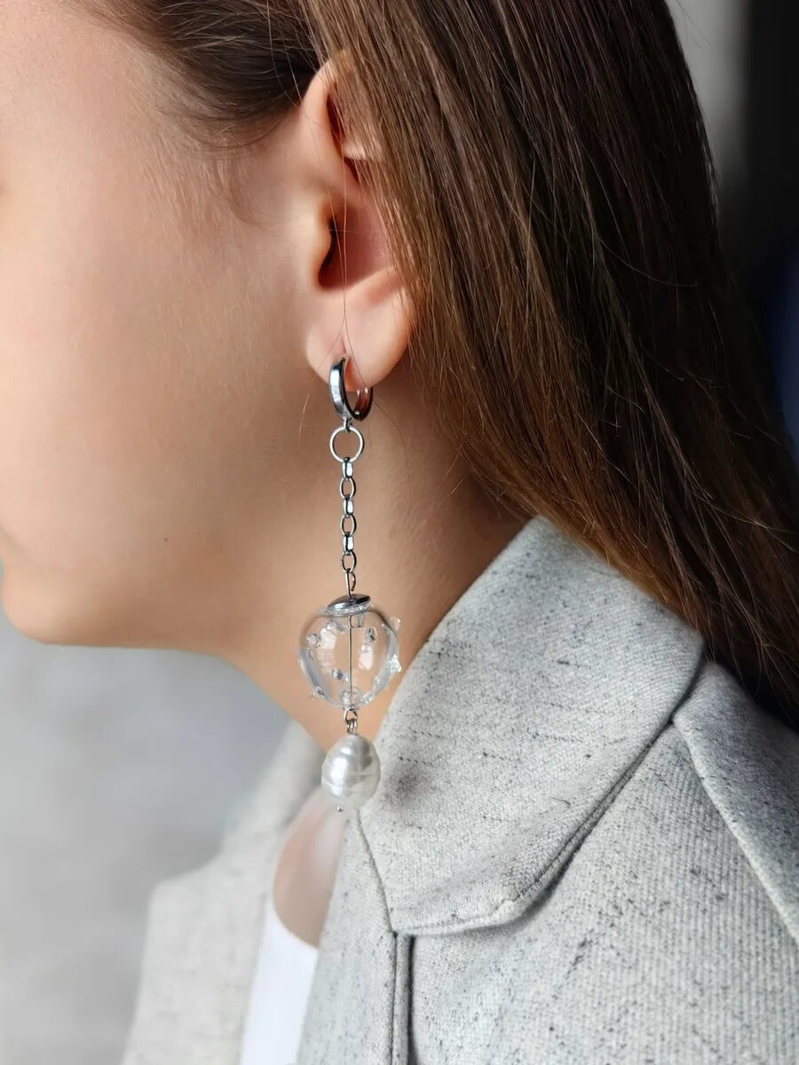 Моносерьга, перламутр