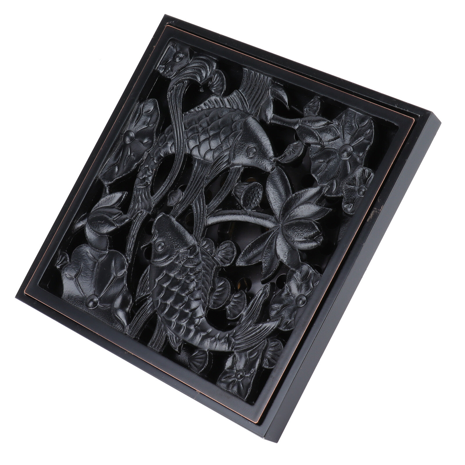 Черный слив для душа 10x10 см, медный сливной фильтр для пола в отеле, ванная комната, балкон