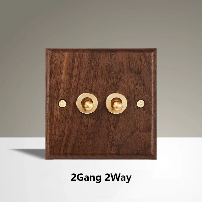 Переключатель Depo Guye из черного ореха 110V-250V 2Gang 2Way