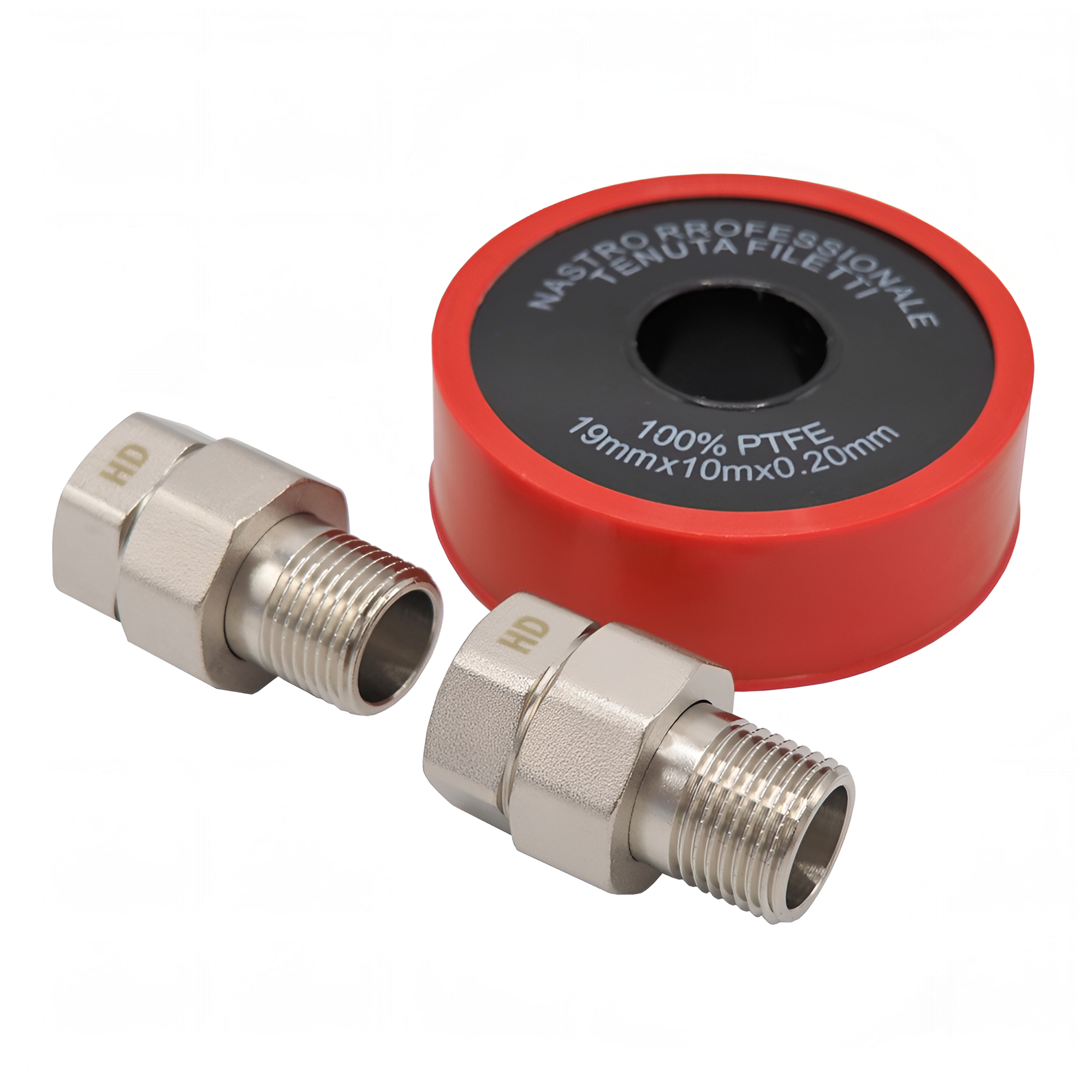 Американка прямая 1/2"г х 1/2"ш HD (комплект две штуки + лента фум)