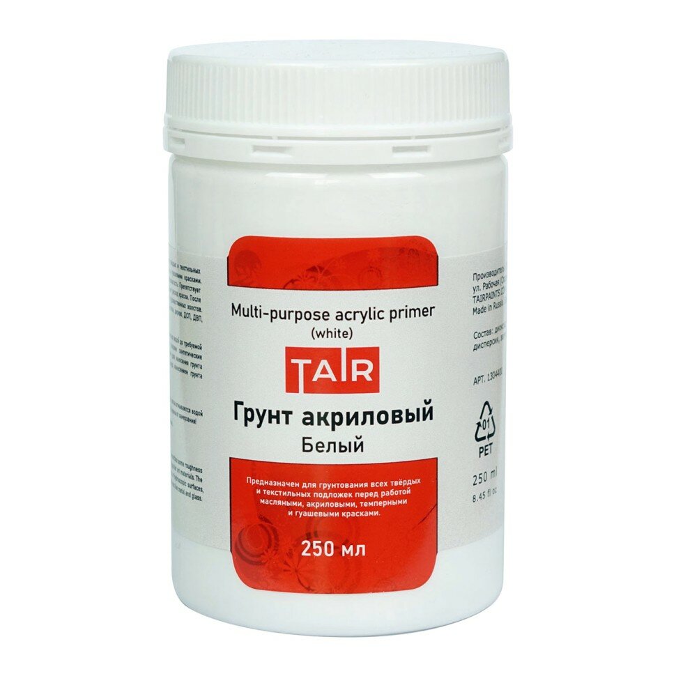 Грунт акриловый Белый Таир, 250мл, артикул 1304400
