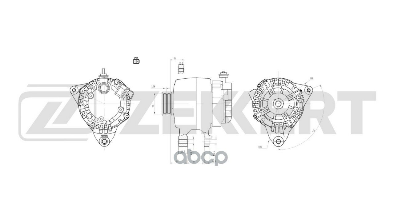 Генератор Hyundai Tucson 04- Coupe II 01- Trajet 04- Kia Sportage II 04- Zekkert арт. ge-1024