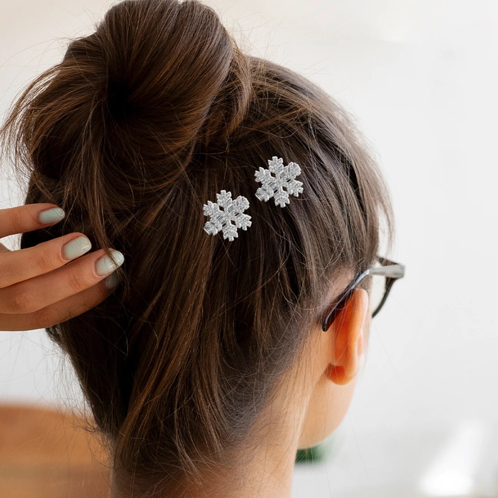 6 шт, праздничные заколки для волос со снежинками и стразами, праздничные аксессуары для волос для женщин, рождественская вечеринка, зимняя свадьба, сверкающие