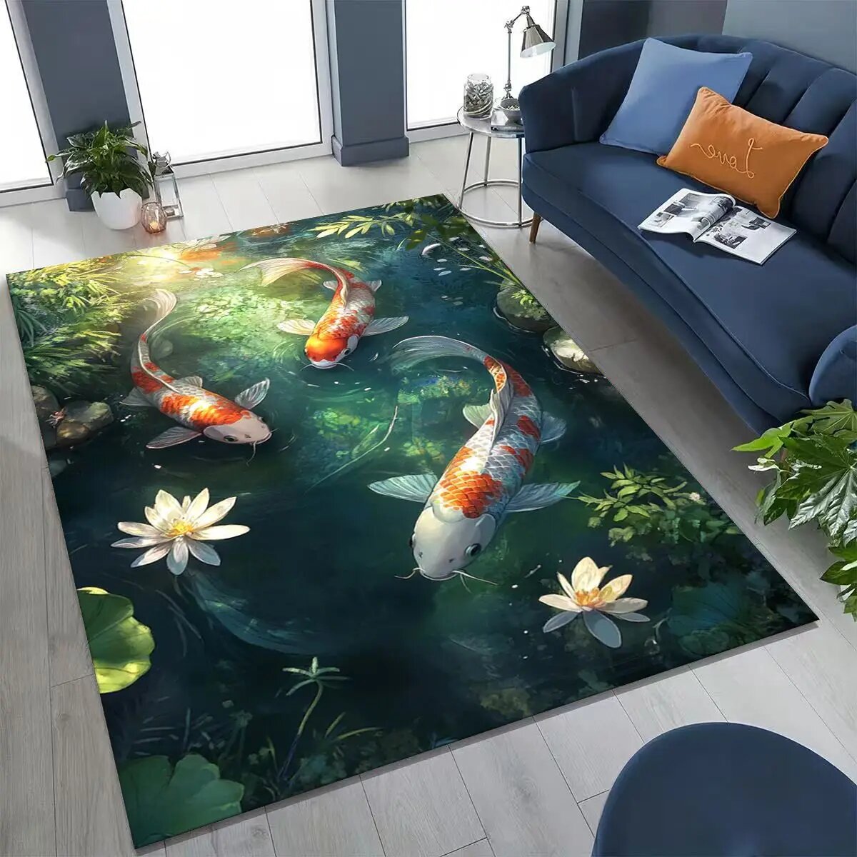 Коврик Faviora Lucky Koi Fish Yin Yang 230x160cm( 90x62in ), 25