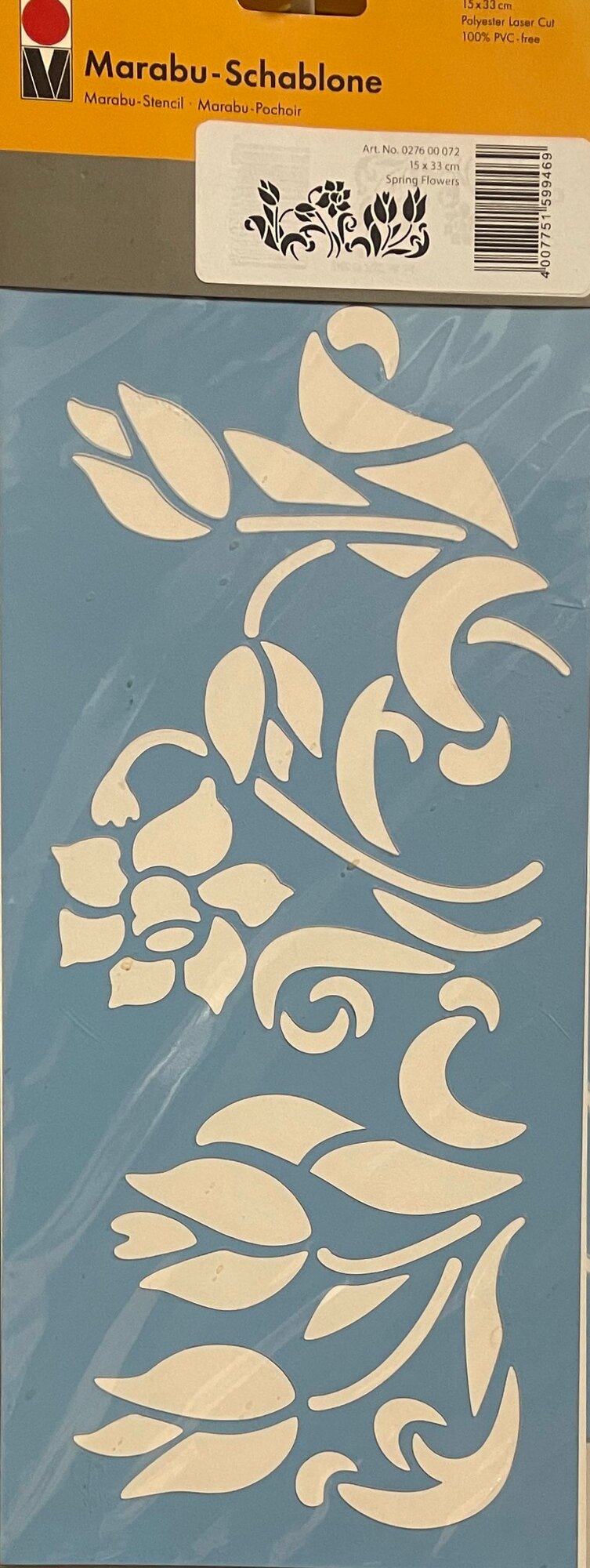 Трафарет Marabu "Весенние цветы", 15*33 см