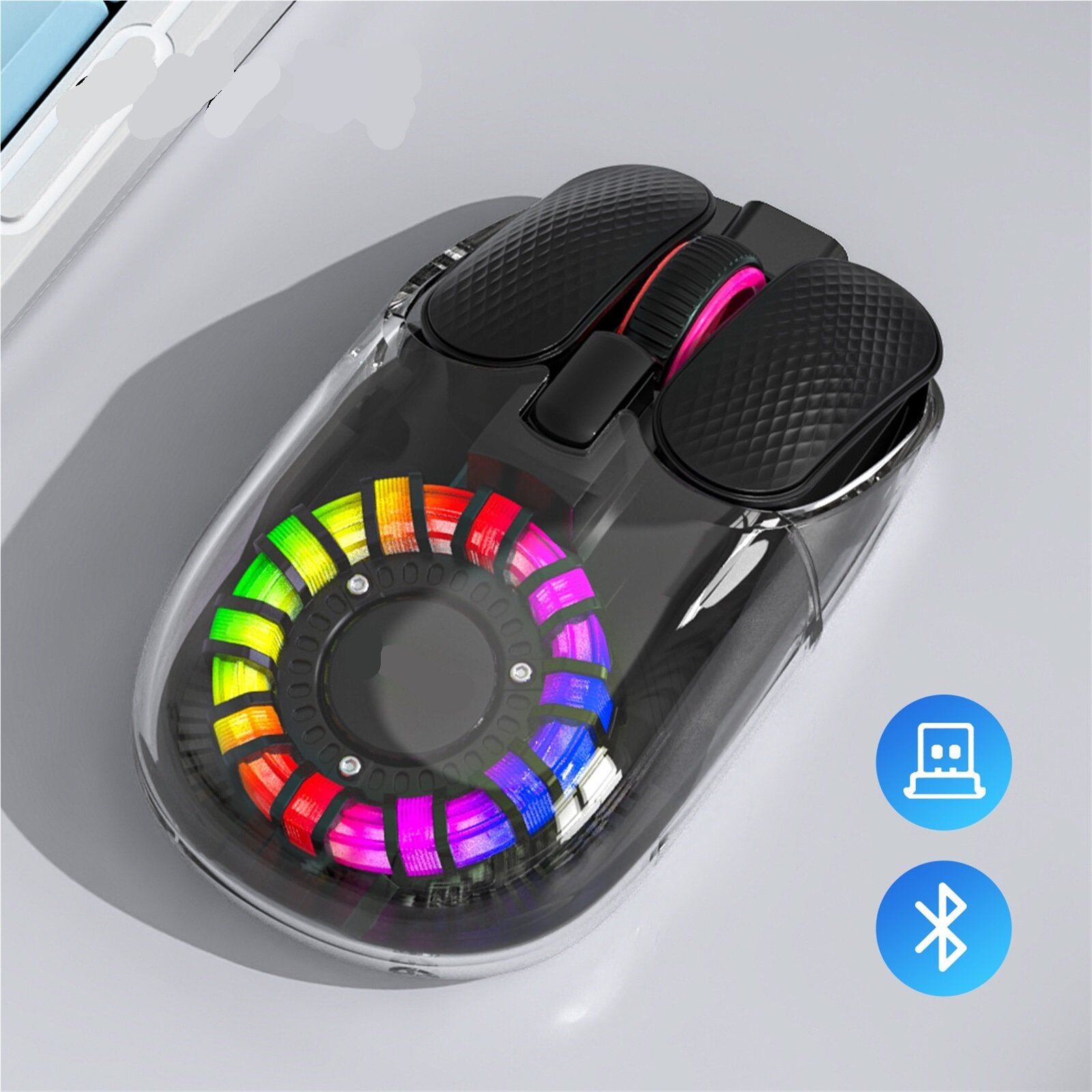 Мышь T9, беспроводная, с RGB-подсветкой, оптическая, для правой руки, USB Type-C, черная