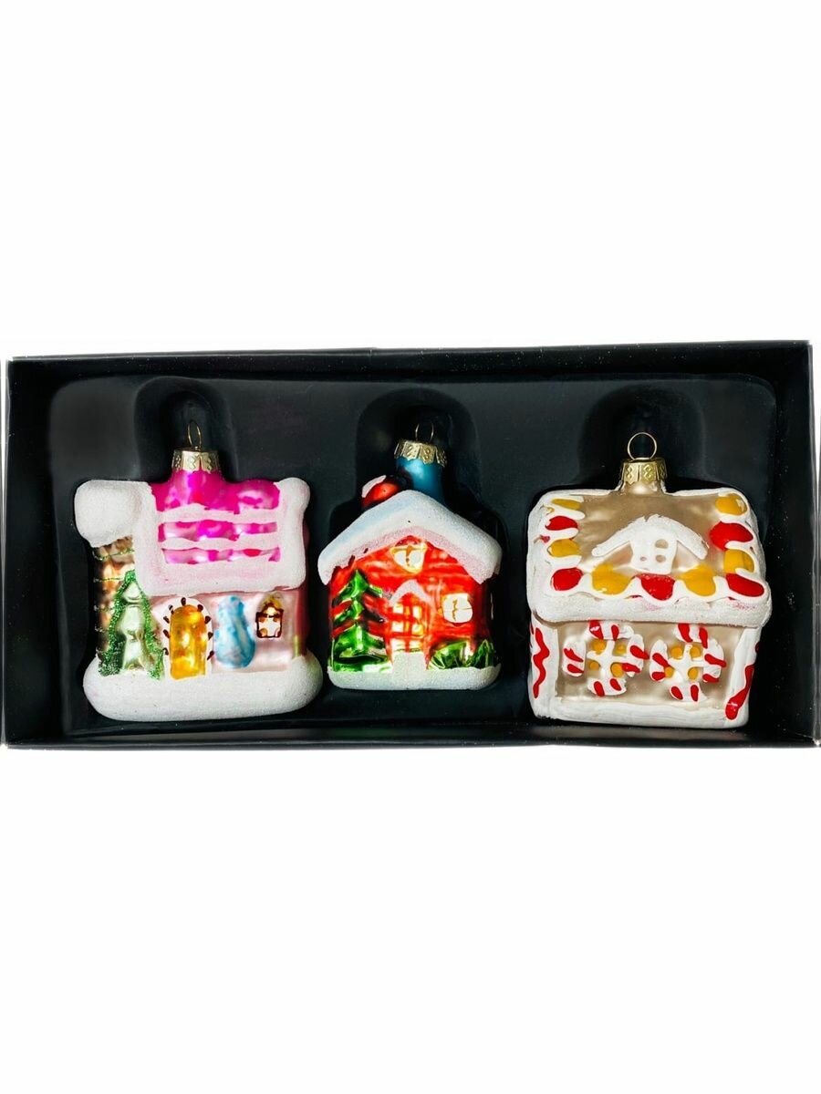 Набор елочных украшений из стекла