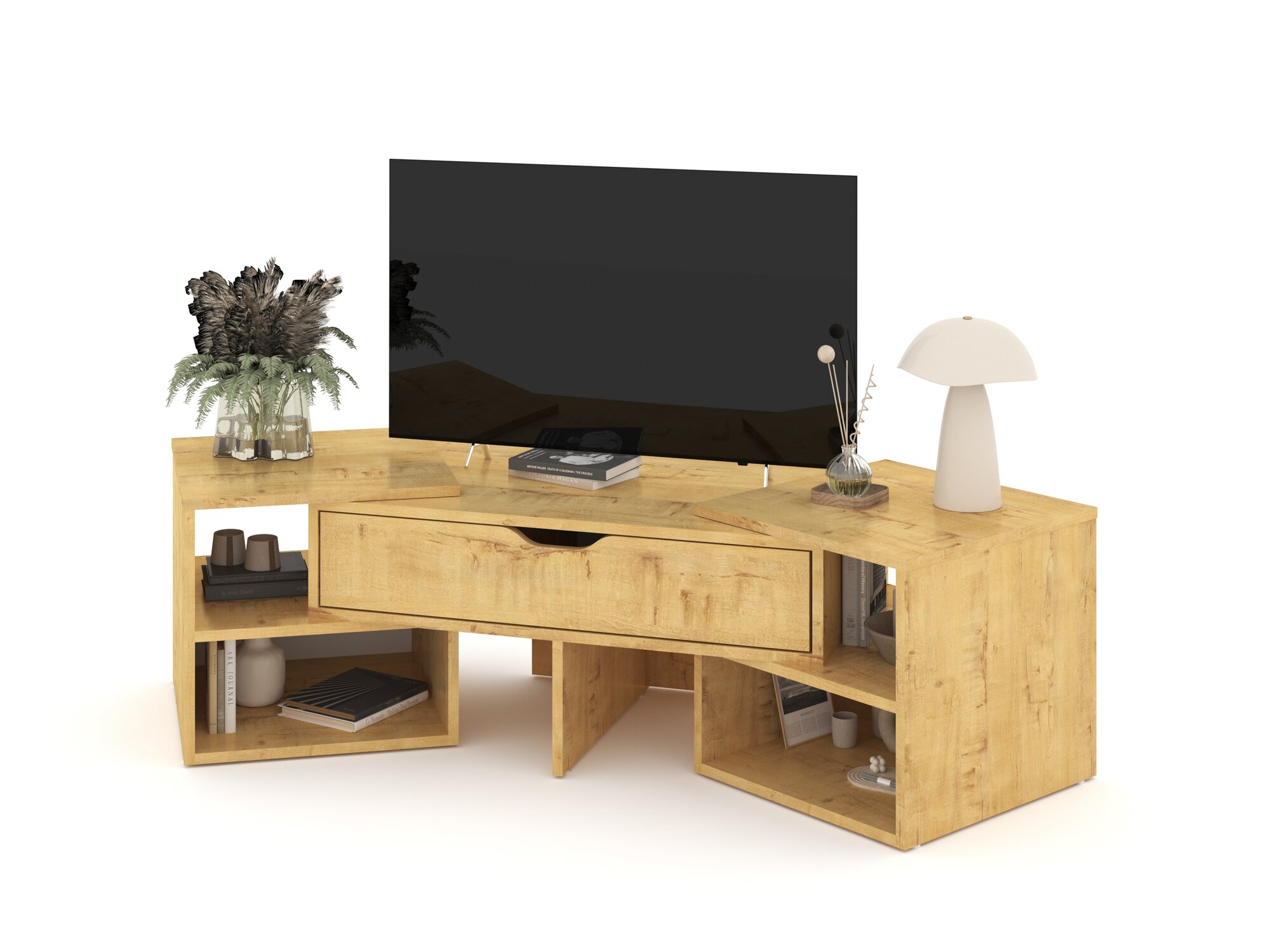 Есэндвич Смарт 6 Тумба под телевизор прямая/угловая 140х45х40 см (Дуб бунратти)