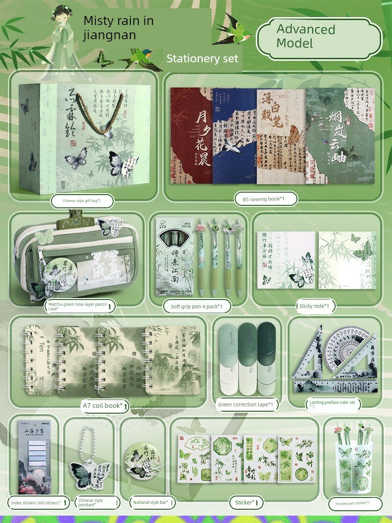 Набор канцелярских принадлежностей в китайском стиле в подарочной коробке для девочек 10 лет, подарок на день рождения,
