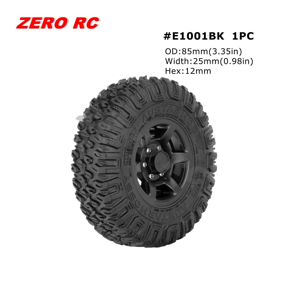 Колесо RC 1.55" черное #E1001BK 1PC