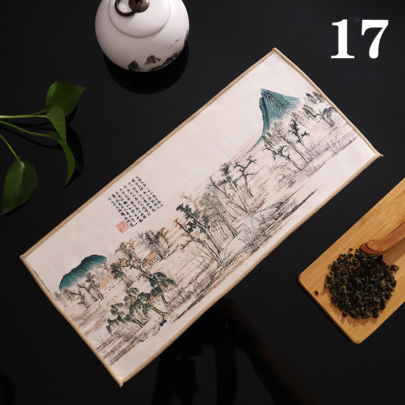 Китайские чайные полотенца, бархат из оленьей кожи,18x40 см,1шт