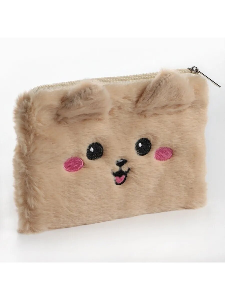 Мягкий школьный пенал с милой собачкой