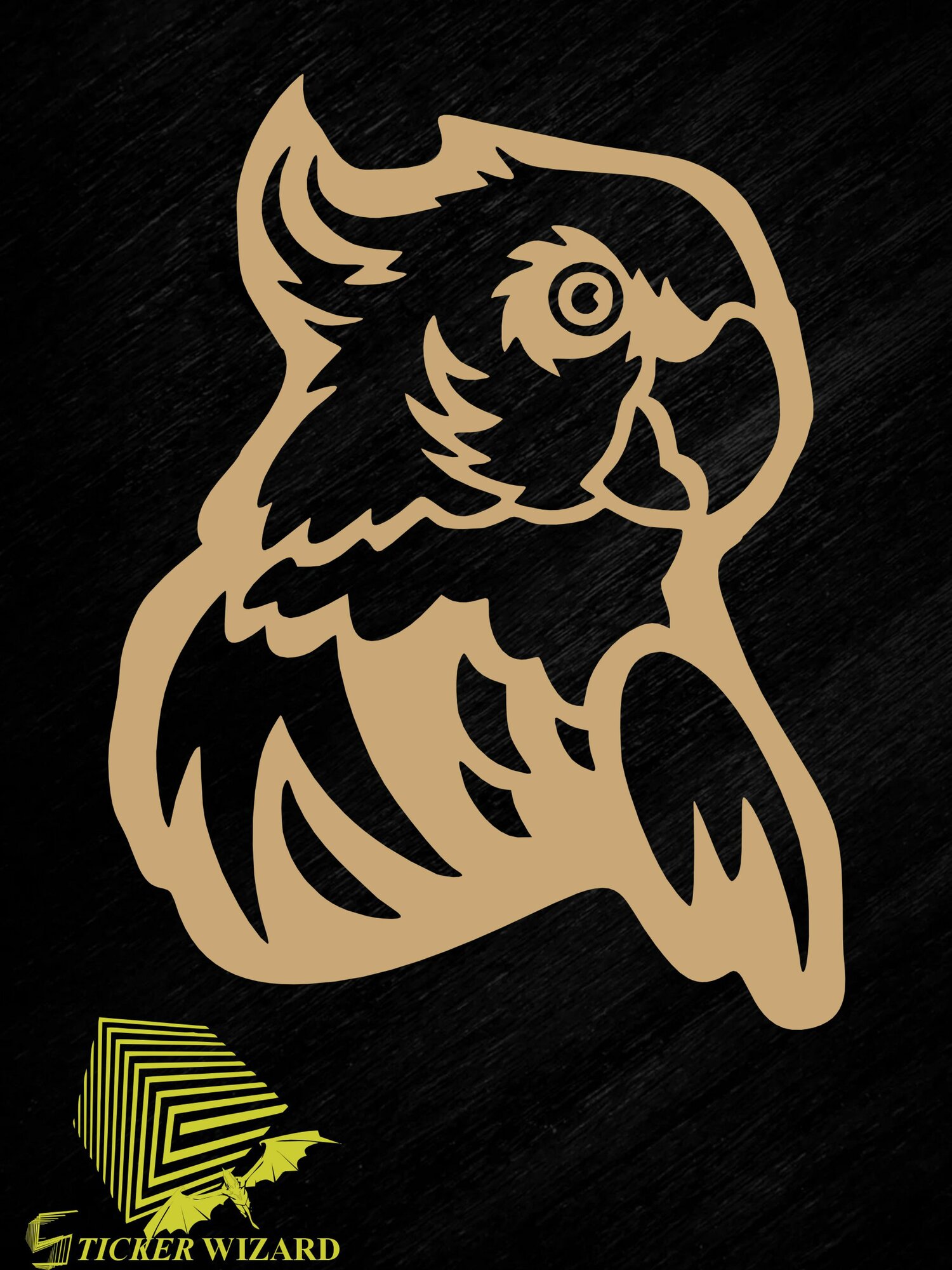 Наклейка виниловая на прозрачной основе (бежевая) "узор Попугай"