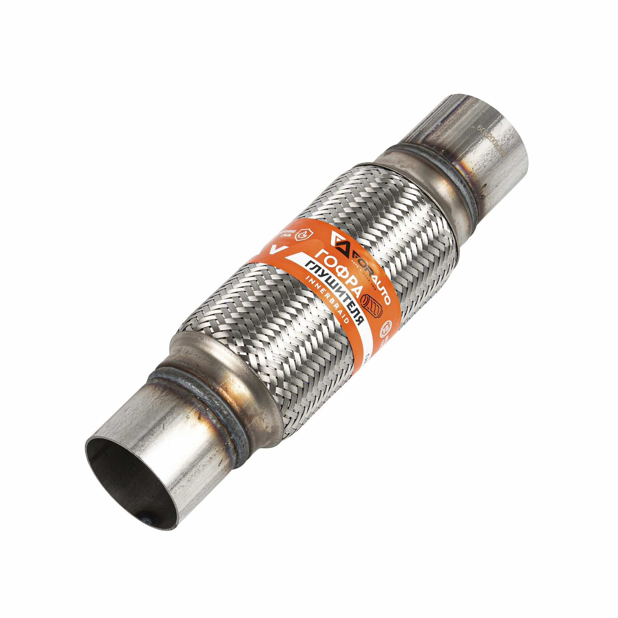 Гофра глушителя (60 x 200 х 300) 3-х слойная INNERBRAID с трубками