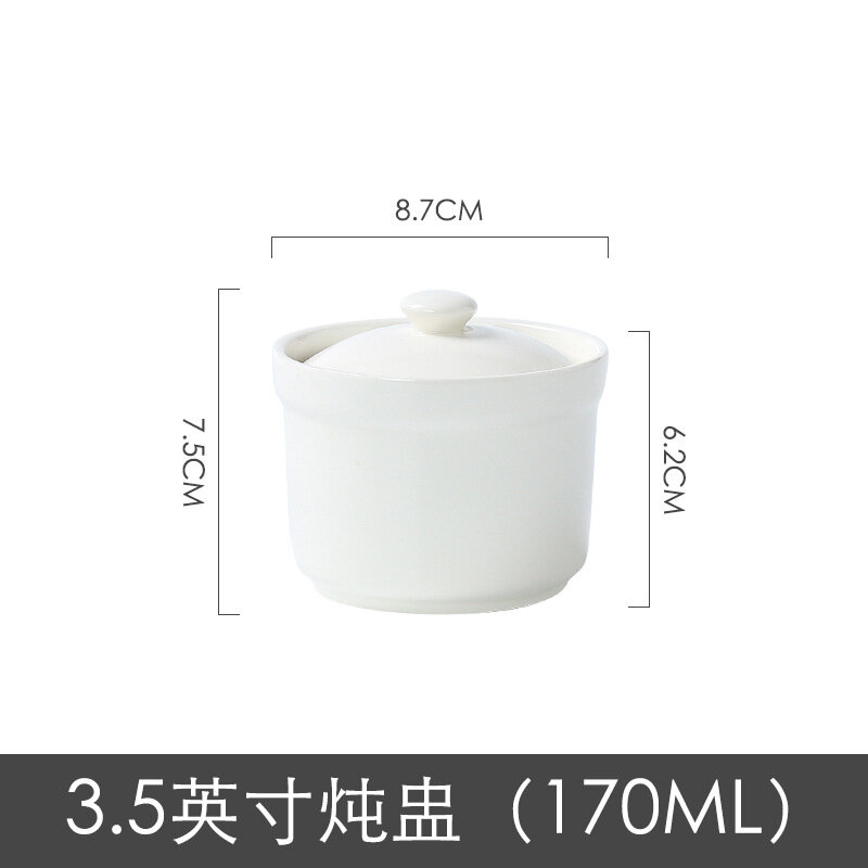 ⭐Керамическая кастрюля с крышкой, водонепроницаемая кастрюля для домашнего использования, мини-пароварка для яиц, суповая чашка для птичьего гнезда для одного человека⭐