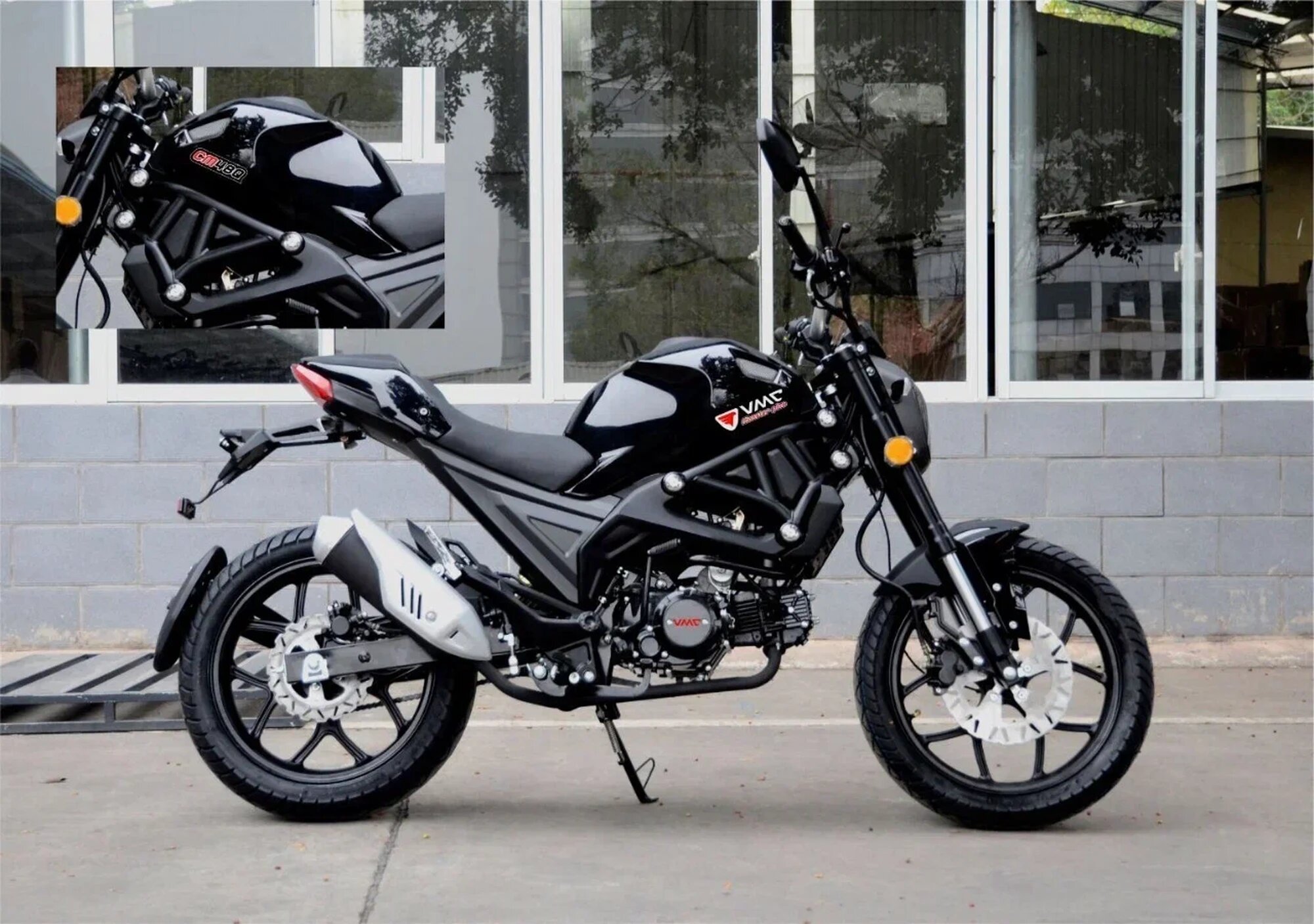 Мопед VMC Street Bike Monster Plus 48СС/125CC черный, в заводской упаковке, требуется сборка