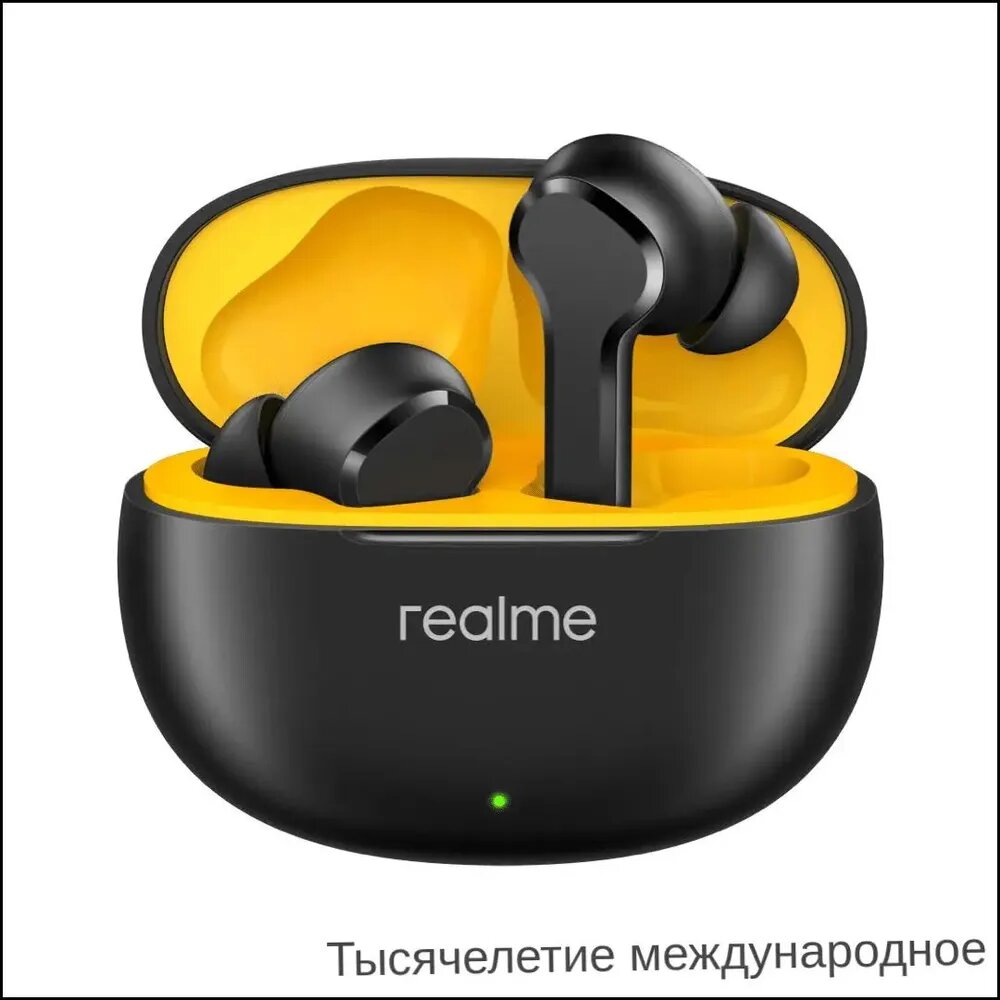 Наушники беспроводные с микрофоном realme Buds T100, Bluetooth, USB Type-C, черный
