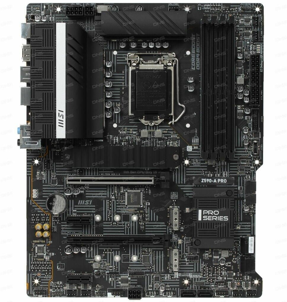 Материнская плата MSI Z590-A PRO (Z590-A PRO) - LGA 1200, Intel Z590, 4хDDR4-3200 МГц, 2хPCI-Ex16, 3хM.2, Standard-ATX