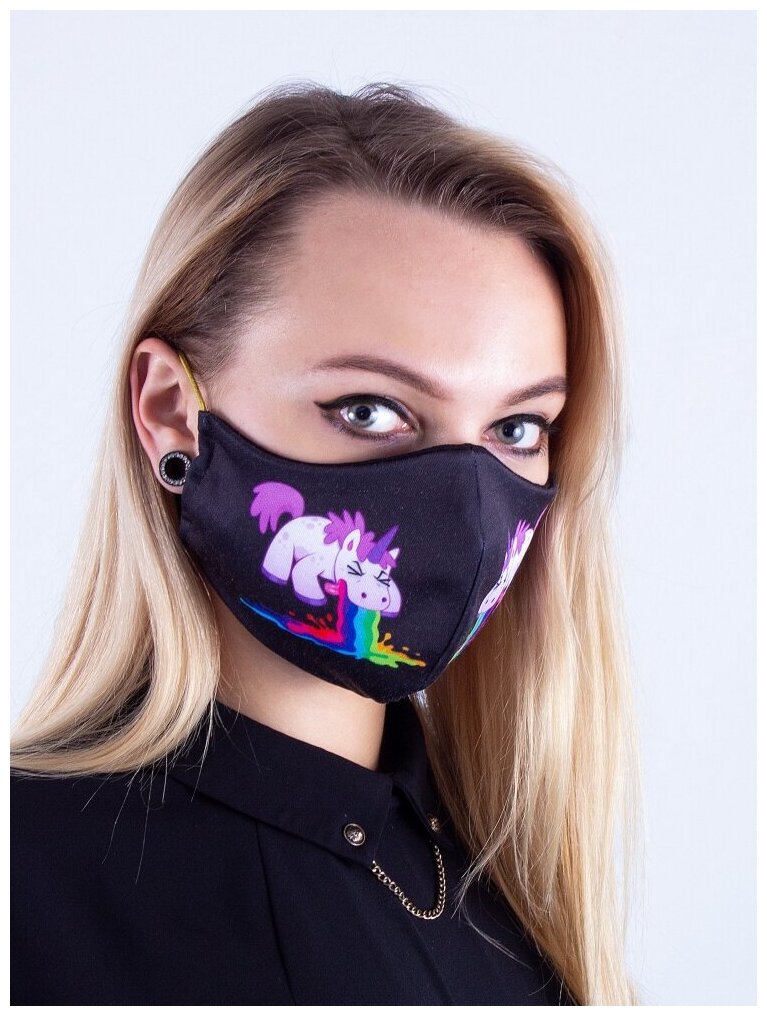 8057-901 Маска многоразовая Premium (универсальный; черный (Rainbow))