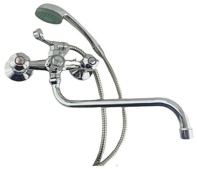 Душ со смесителем Dokorona, с поворотным изливом, 30см, аэратор, гибкий шланг 1,5м