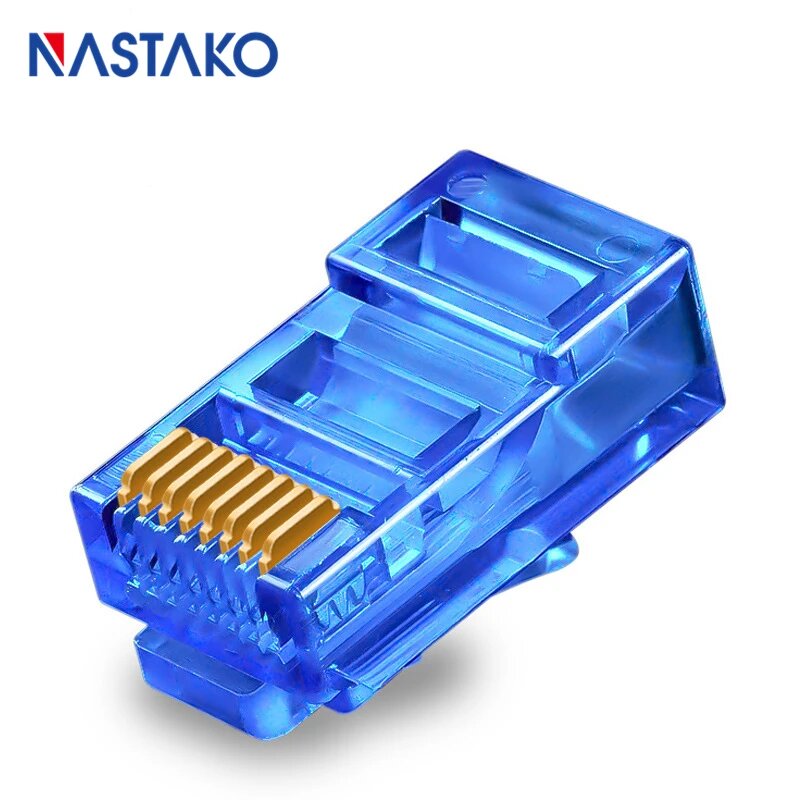 NASTAKO Разъемы RJ45 Cat5e/Cat6 30шт 30pcs EZ Cat6, Blue
