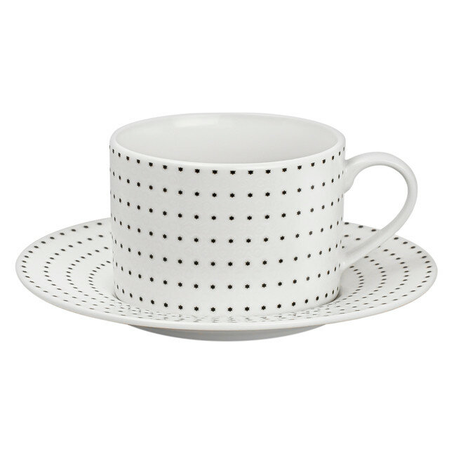 Чашка с блюдцем ESPRADO Puntos 220мл костяной фарфор