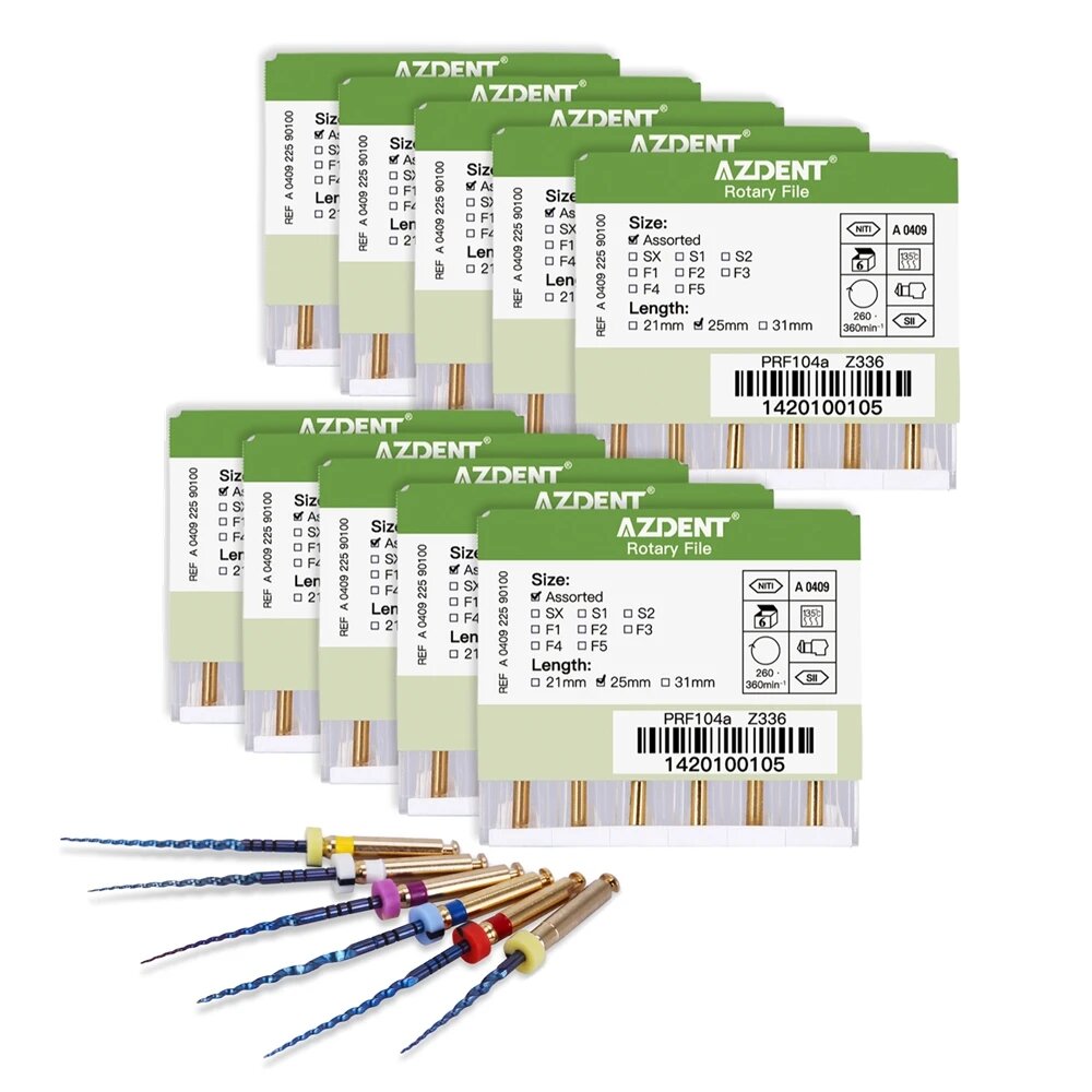 AZDENT Роторные эндодонтические файлы SX-F3 25 мм, 10Boxes Type A