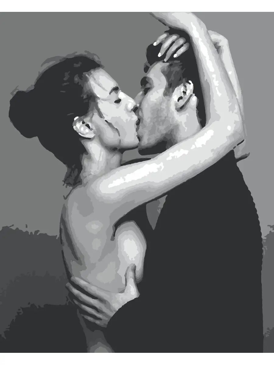 Картина по номерам Тут рисуют "Страсть. Пара", холст на подрамнике, акриловые краски