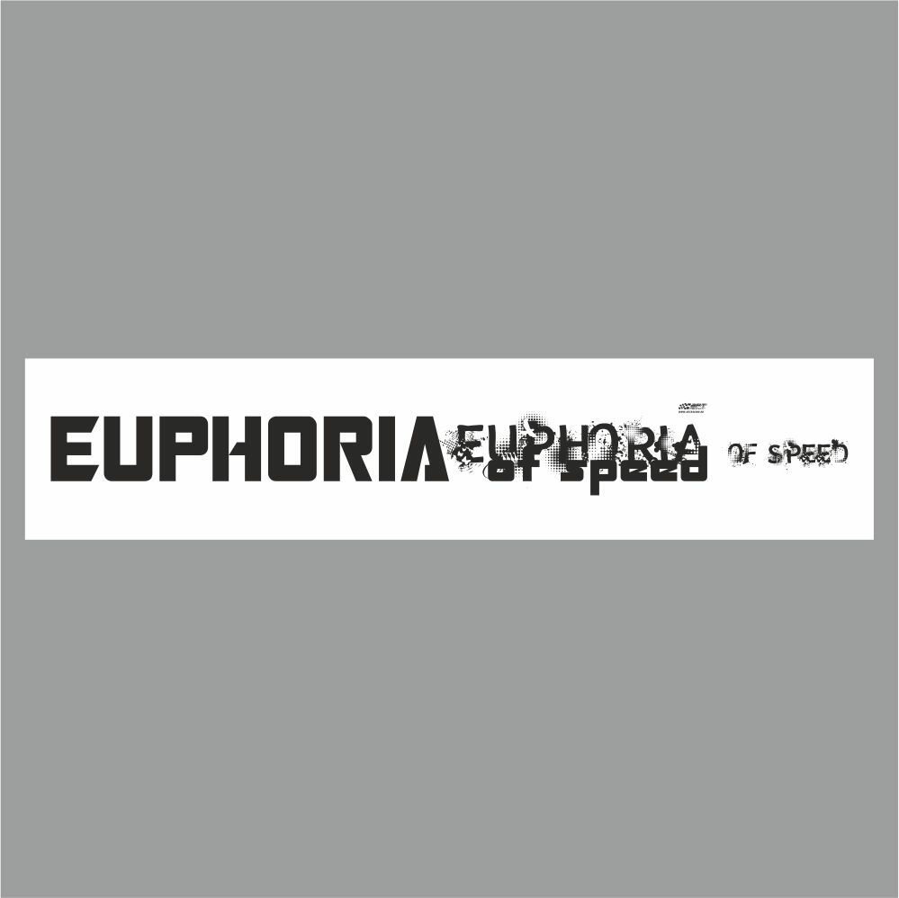 Полоса на лобовое стекло 1220х270мм "EUPHORIA" белая, Арт рэйсинг