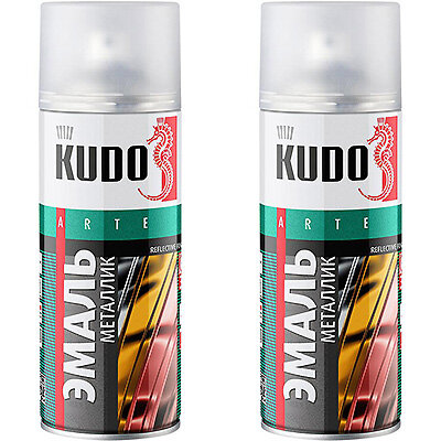 Эмаль аэрозольная Kudo Arte металлик хром 520 мл (2 шт.)