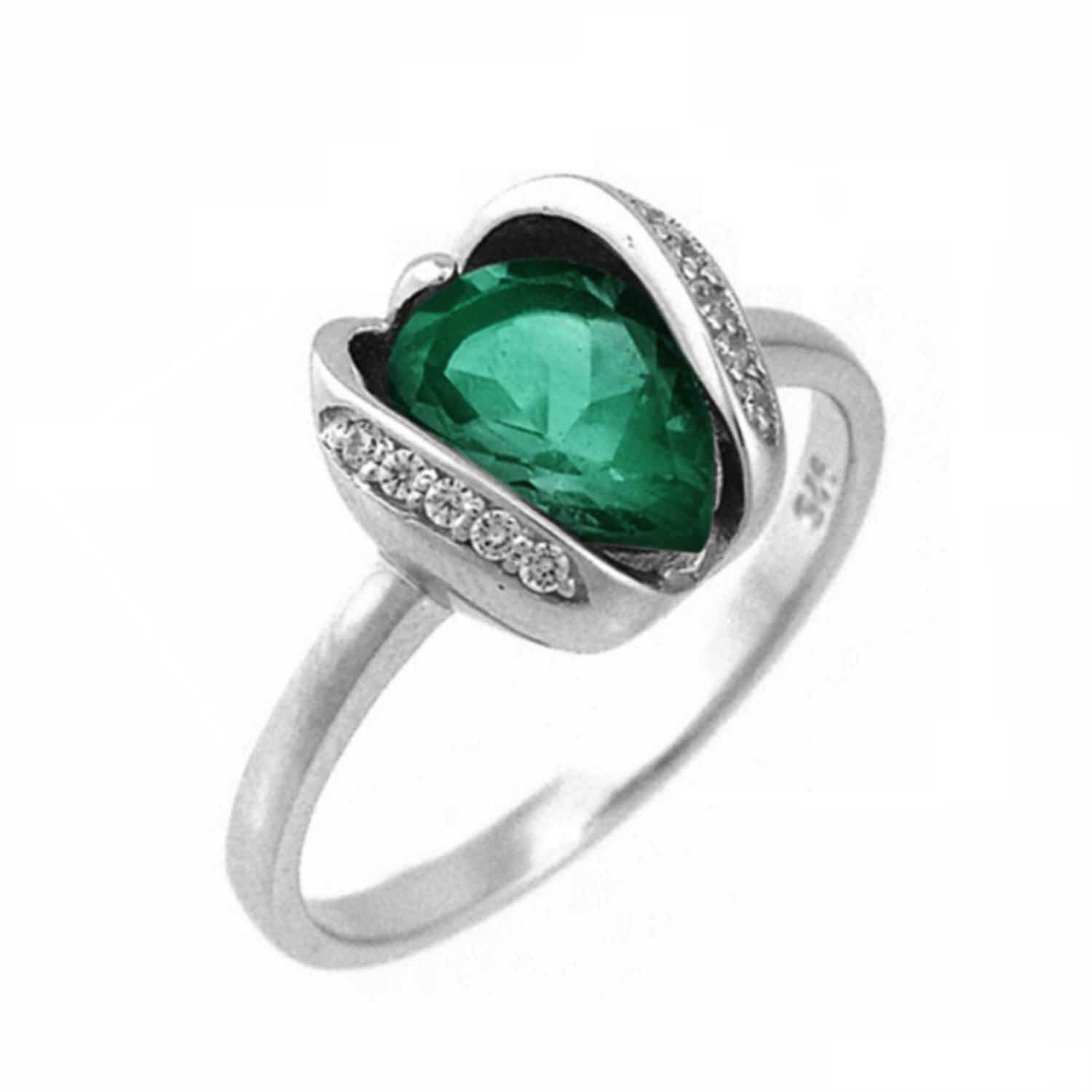 Кольцо тонкое, серебро, 925 проба, родирование, фианит