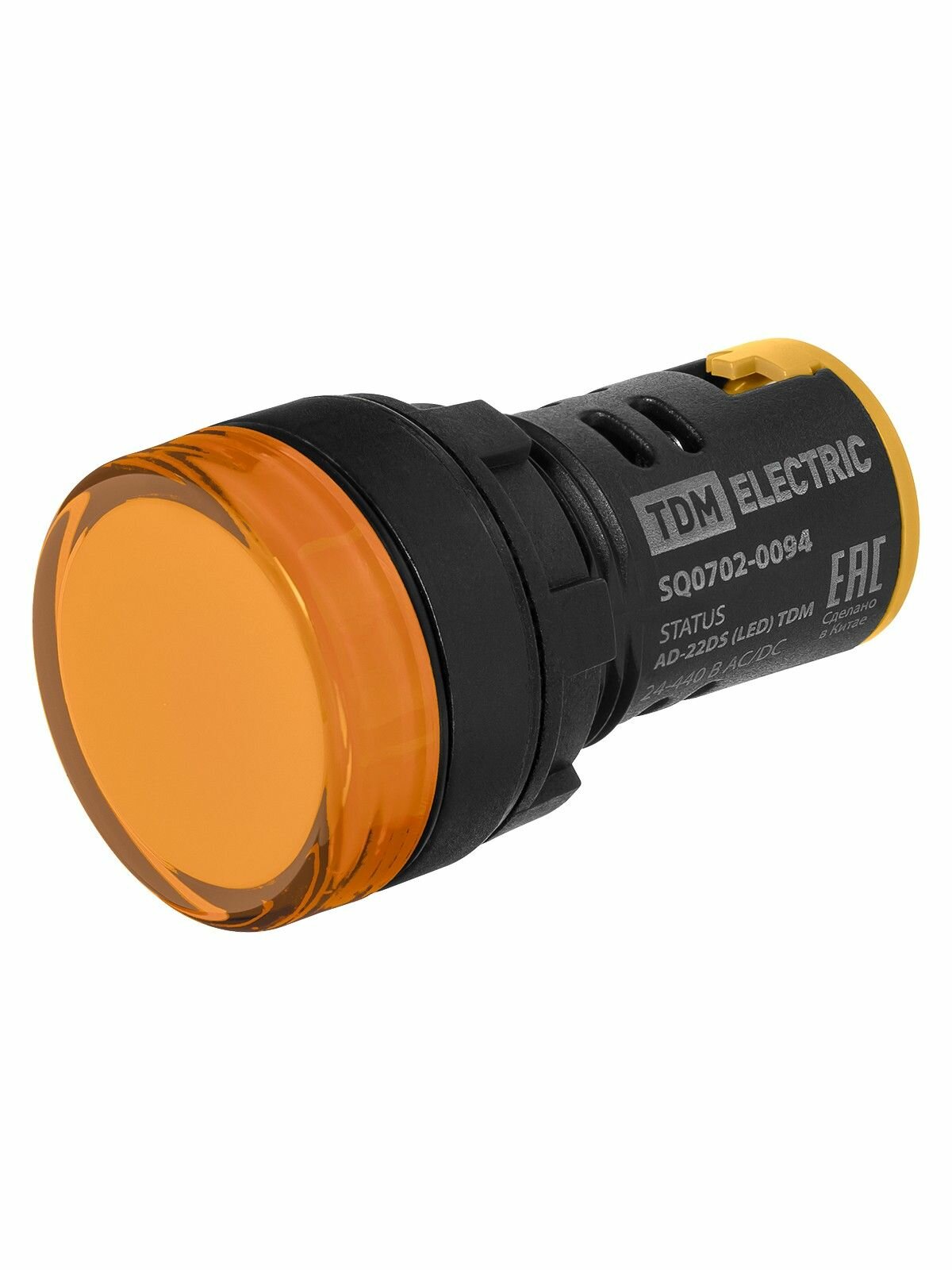STATUS Лампа сигнальная AD-22DS, LED, d22 мм, 24-440 В AC/DC, желтый (упак.10 шт) TDM