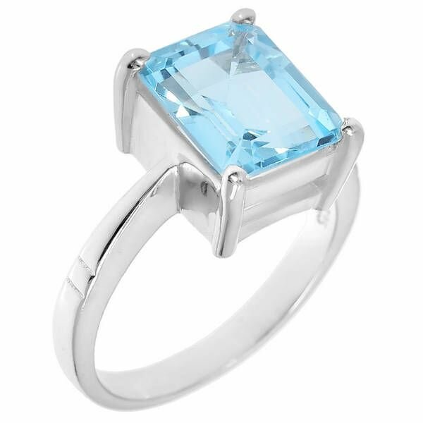 Кольцо тонкое, серебро, 925 проба, родирование, топаз