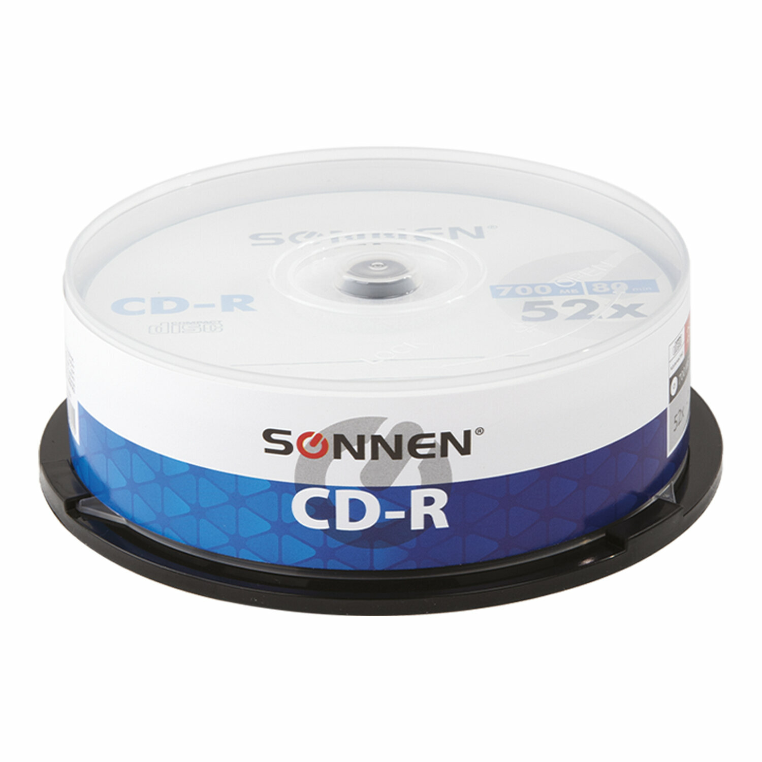 Диски CD-R SONNEN, 700 Mb, 52x, Cake Box (упаковка на шпиле) комплект 25 шт, 513531