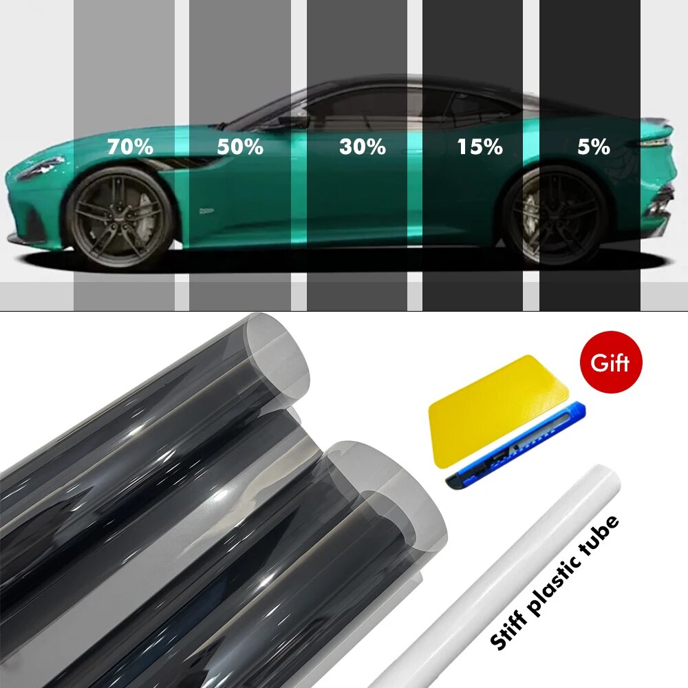 Черная автомобильная пленка для окна, Тонировочная пленка для украшения автомобиля и VLT 30 300x50cm