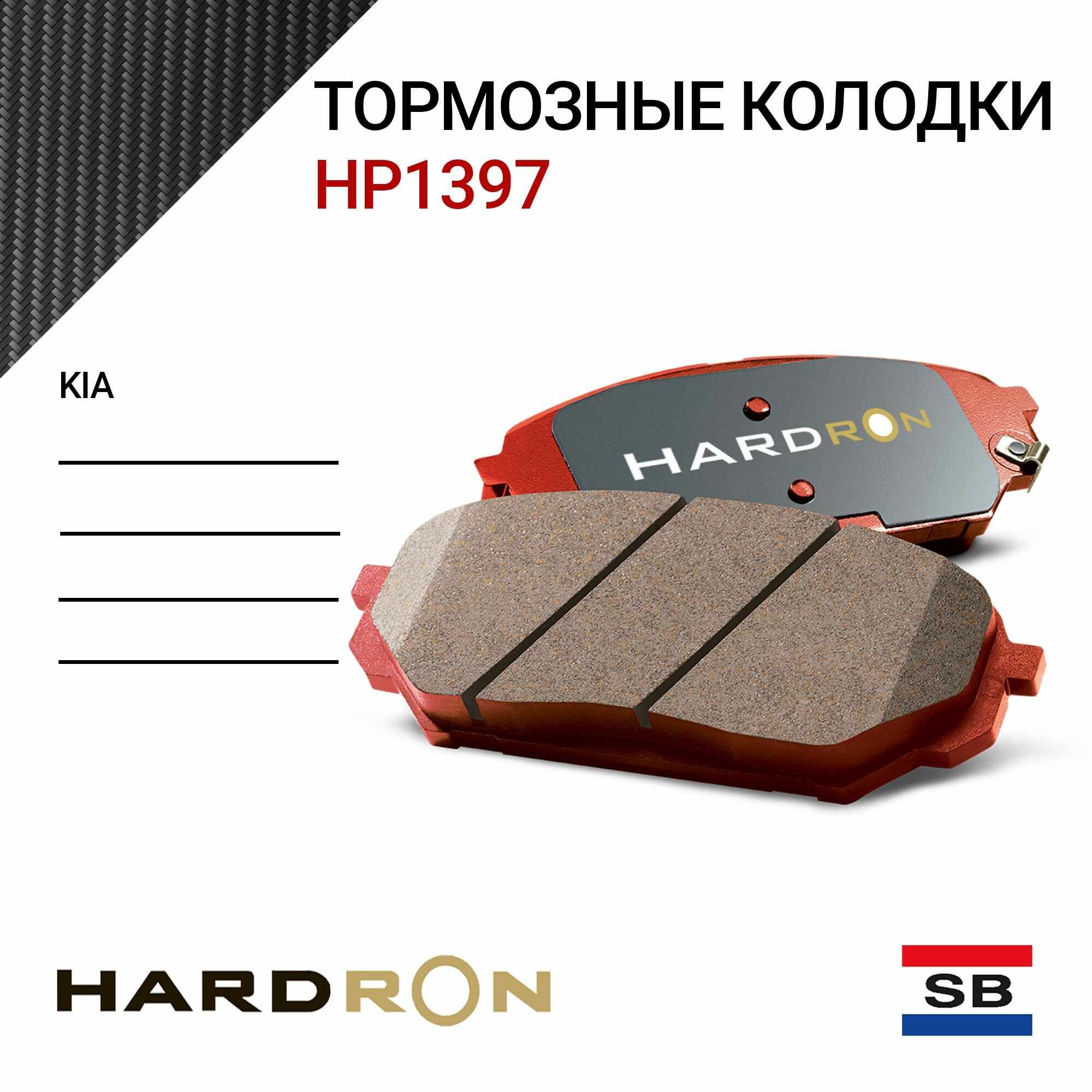 Колодки тормозные передние HARDRONE HP1397