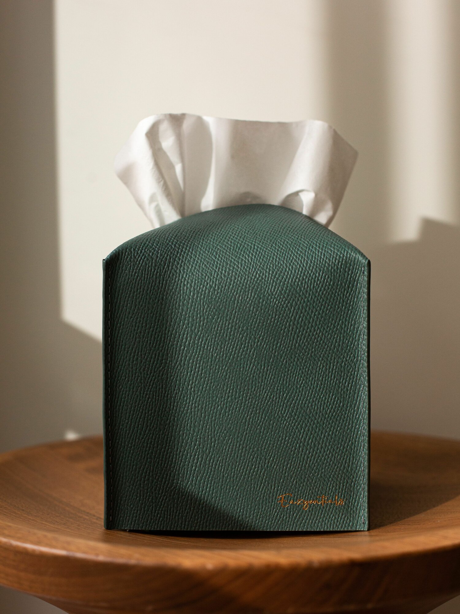 Салфетница ручная Eazyentials, кожа, темно-зеленая, в подарочной упаковке